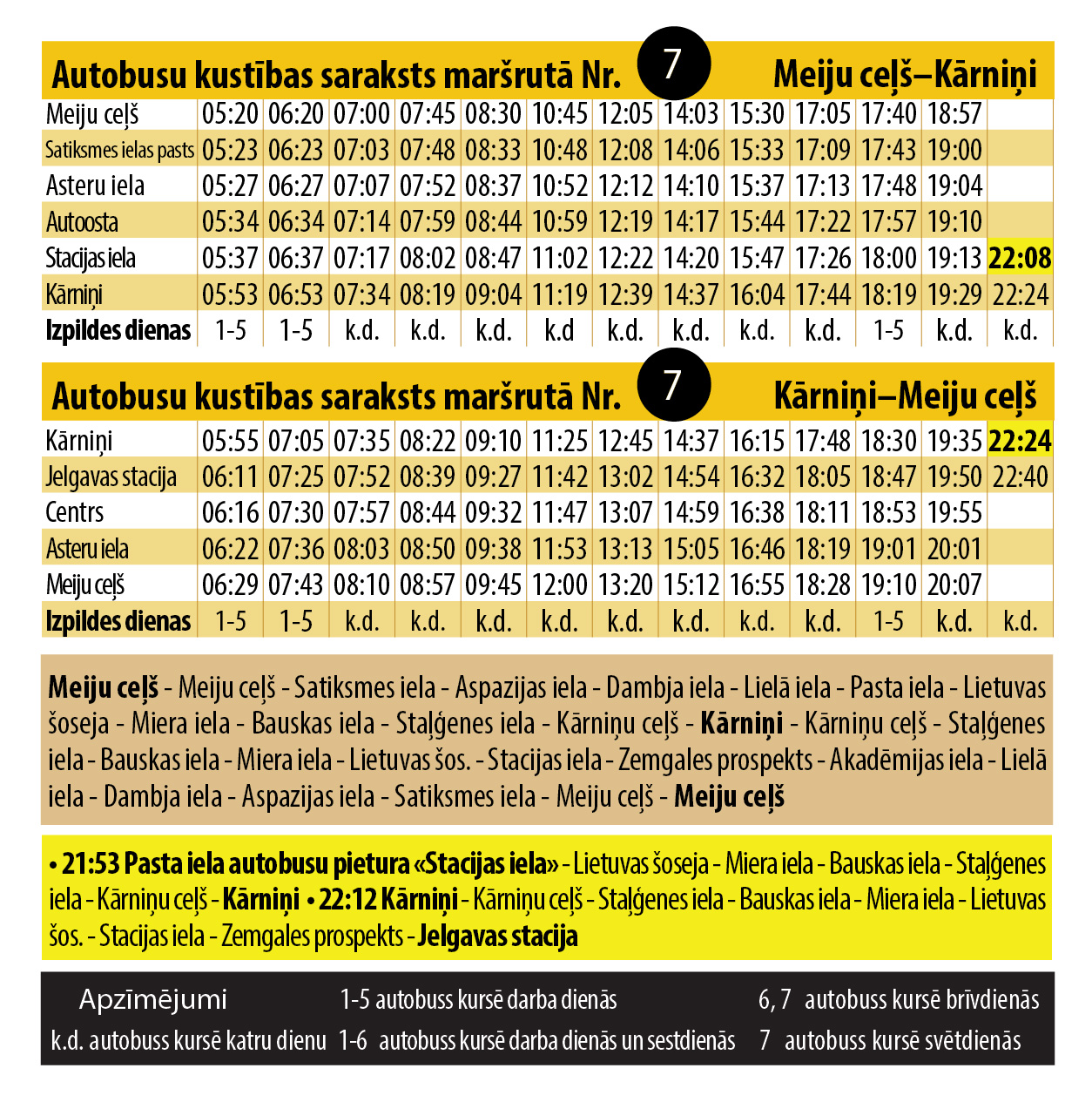 No marta mainīti 7., 8. un 22. pilsētas autobusu maršrutu kustības ...